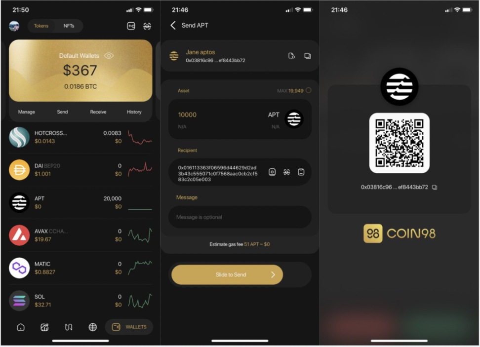 Coin98 集成 Aptos ，钱包内卷 +1 - Foresight News