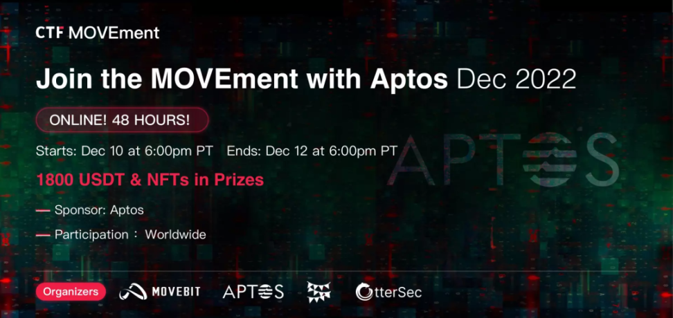 MoveBit 与 Aptos 共同推出 CTF MOVEment 安全竞赛 - Foresight News