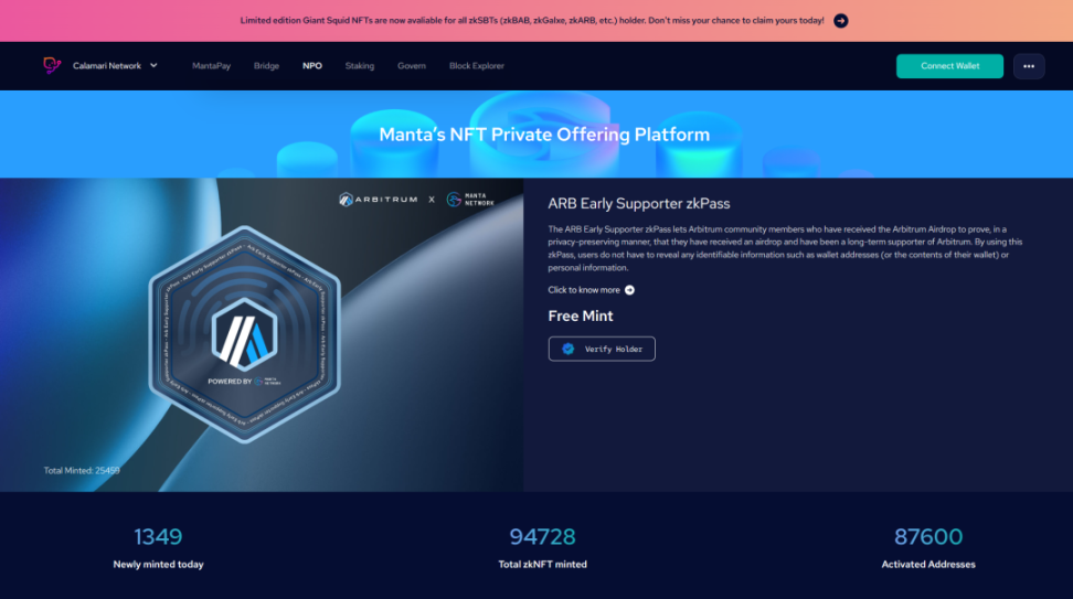 超级重磅！！Arbitrum 在 Manta 发行早期支持者 zkSBT，ARB 空投用户可 Mint - Foresight News